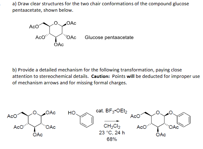 Solved a) Draw clear structures for the two chair | Chegg.com