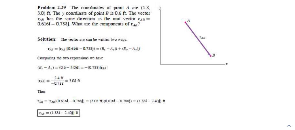 Solved Problem 2.29 The coordinates of point A are (1.8, | Chegg.com