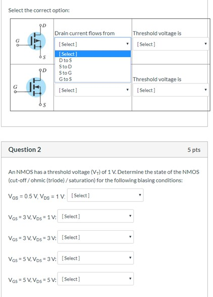 Solved The NMOS in the previous question has a conductor | Chegg.com