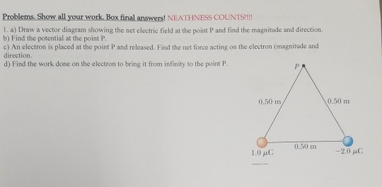 Solved I. a) Draw a vector diagram showing the net electric | Chegg.com