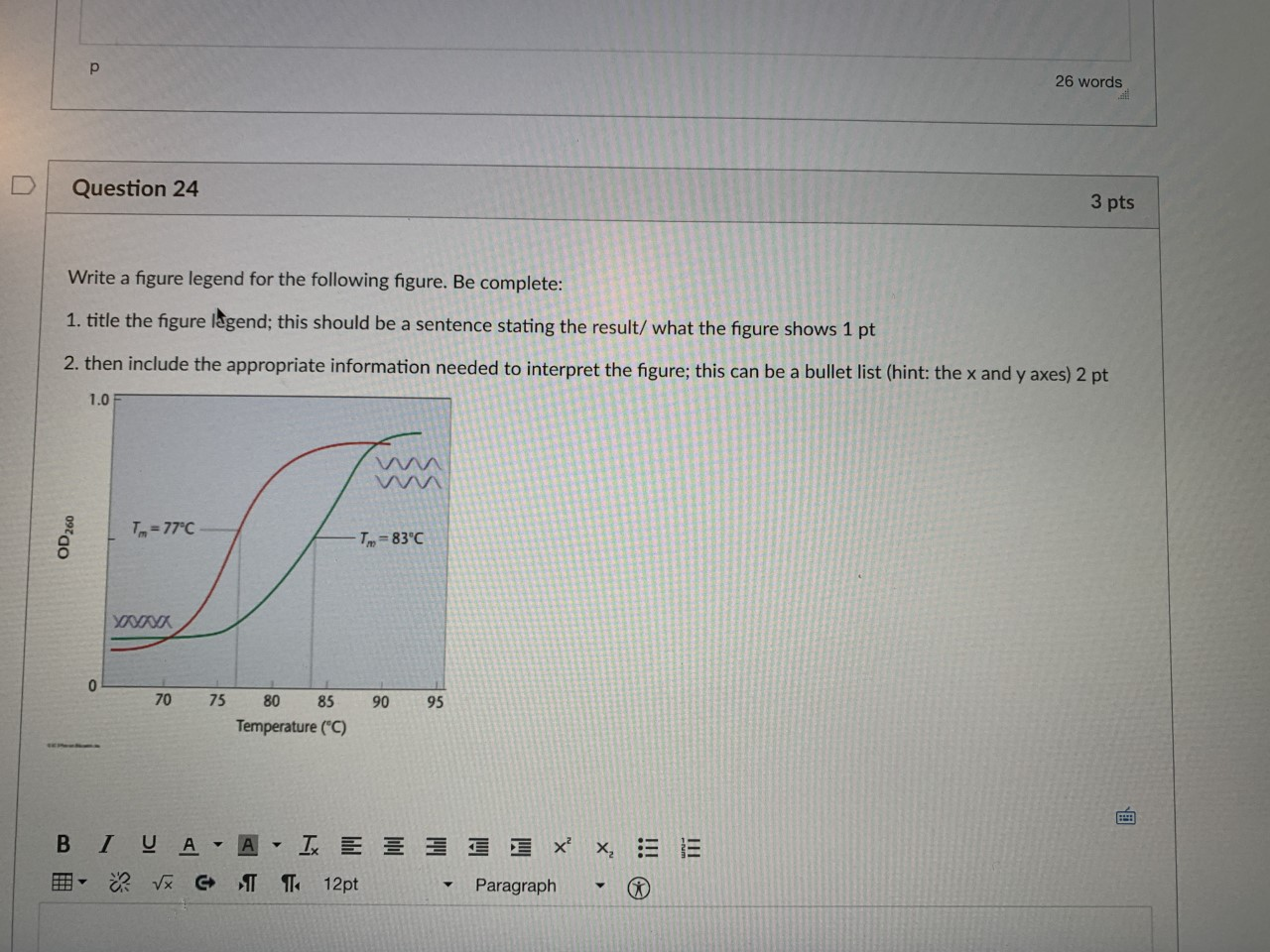 Solved р 26 words Question 24 3 pts Write a figure legend | Chegg.com