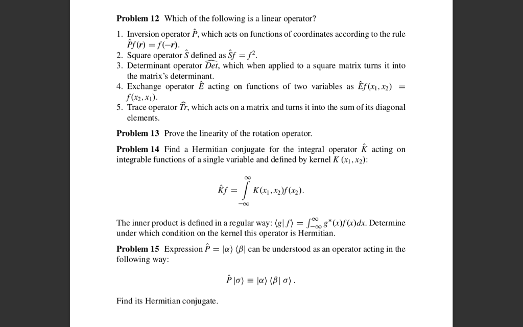 Solved Problem 12 Which of the following is a linear | Chegg.com