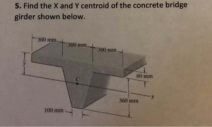 Solved 5. Find the X and Y centroid of the concrete bridge | Chegg.com