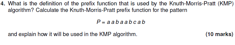 Solved 4. What is the definition of the prefix function that | Chegg.com Solved 4. What is the definition of the prefix function that | Chegg.com