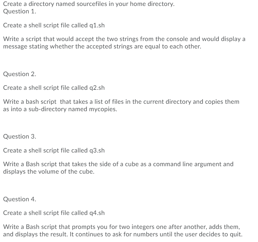 Solved Create A Directory Named Sourcefiles In Your Home Chegg
