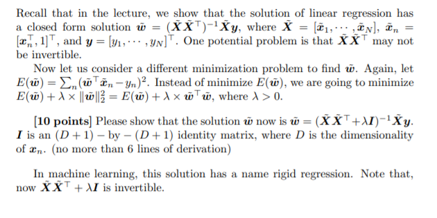 Recall that in the lecture, we show that the solution | Chegg.com