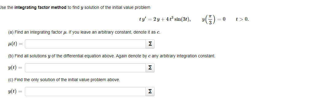 Solved Jse The Integrating Factor Method To Find Y solution