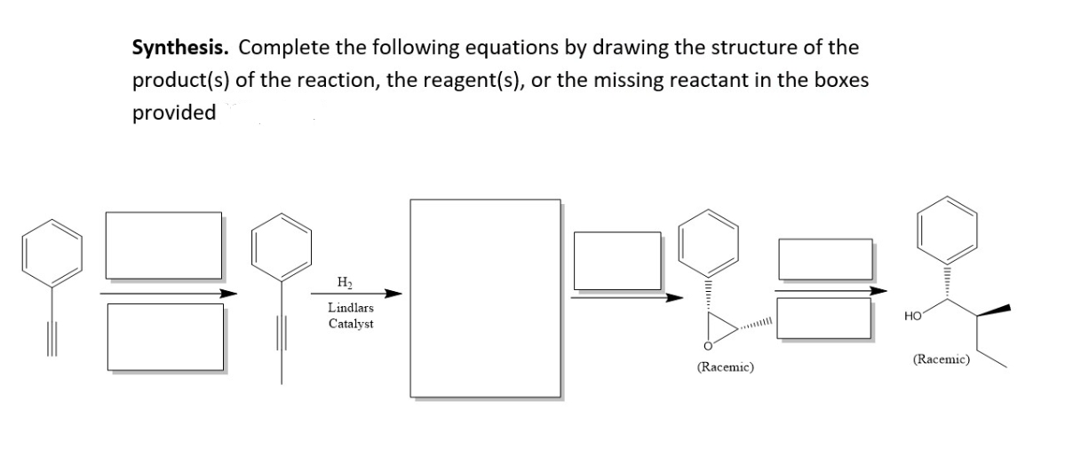 Solved Synthesis. Complete the following equations by | Chegg.com