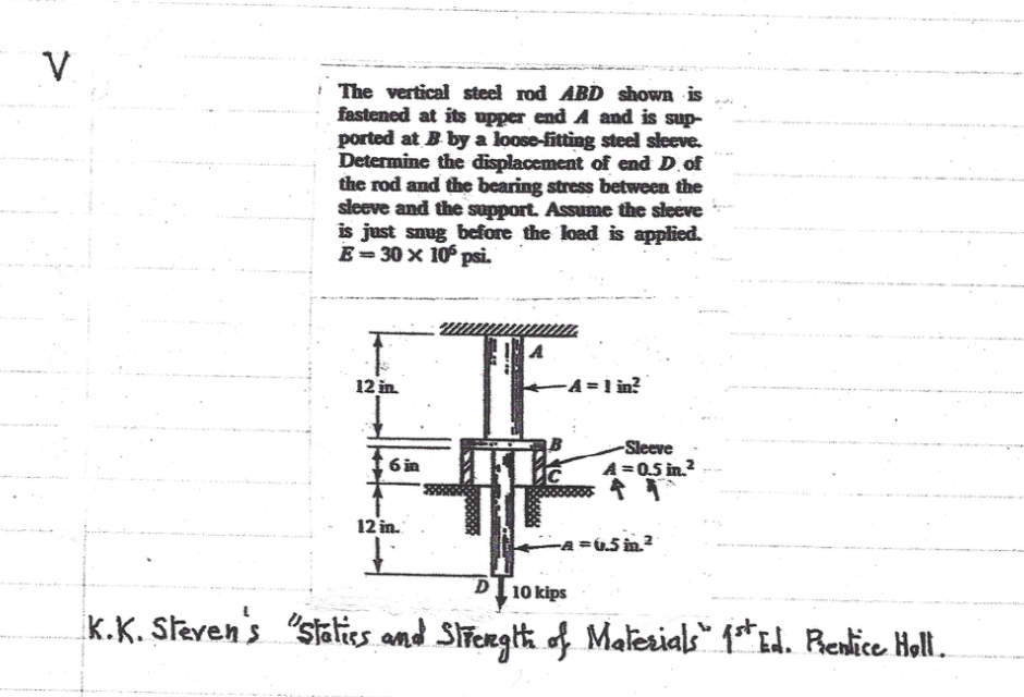 Solved V The vertical steel rod ABD shown is fastened at its | Chegg.com