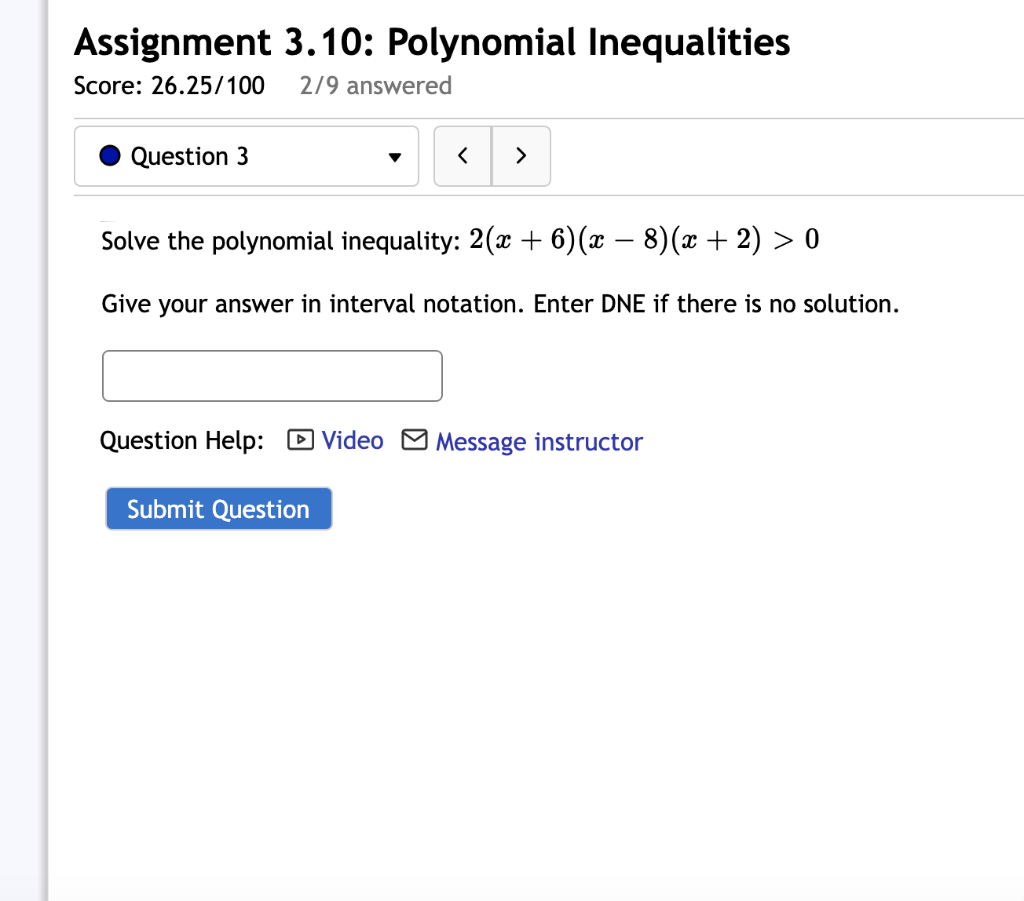 Solved Assignment 3.10: Polynomial Inequalities Score: | Chegg.com