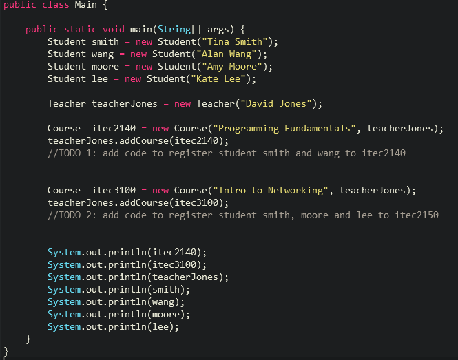 Solved import java.util.ArrayList; public class Course { | Chegg.com