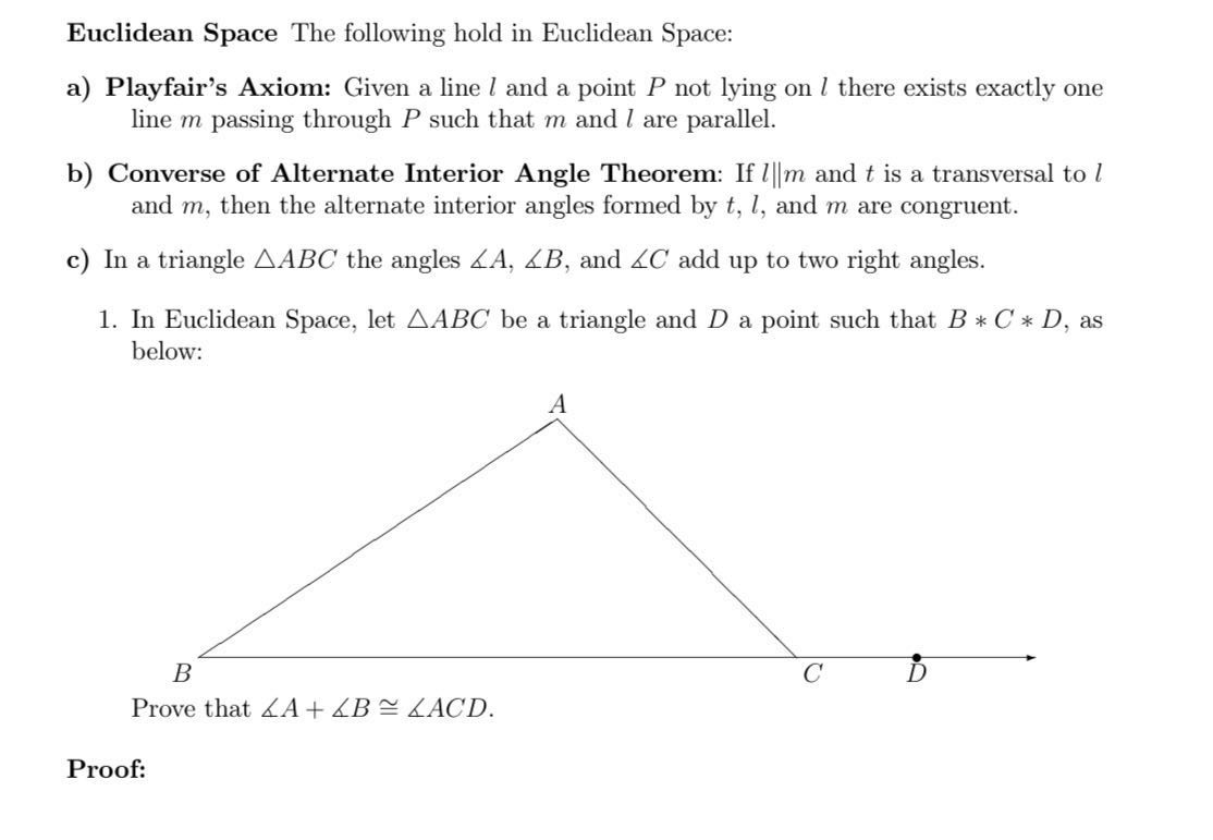 Solved Euclidean Space The following hold in Euclidean | Chegg.com