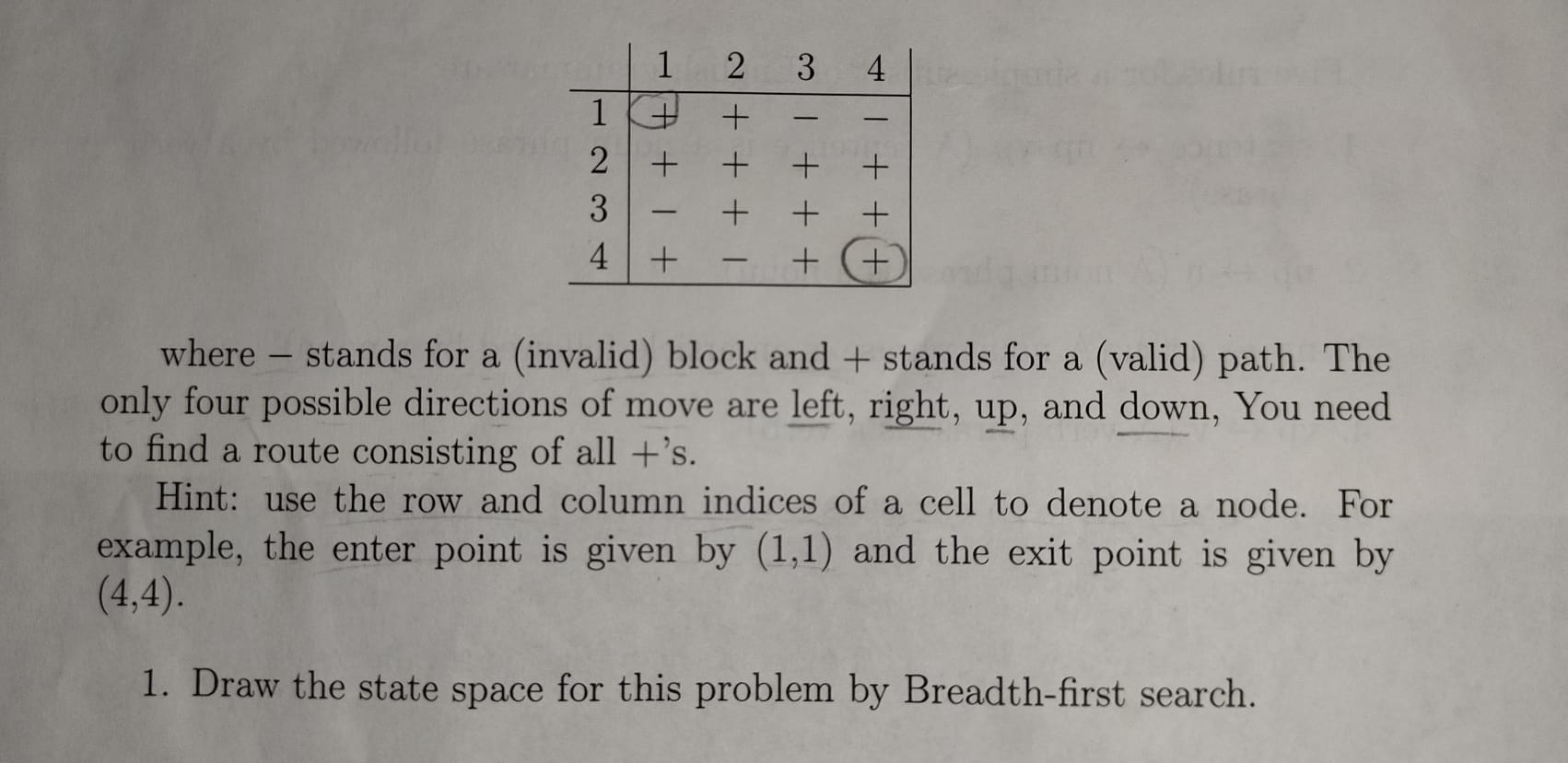 Solved \begin{tabular}{c|cccc|} & 1 & 2 & 3 & 4 \\ \hline 1 | Chegg.com
