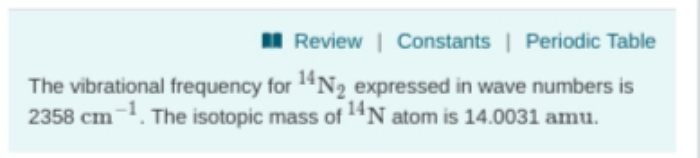 Solved Review Constants Periodic Table The vibrational | Chegg.com