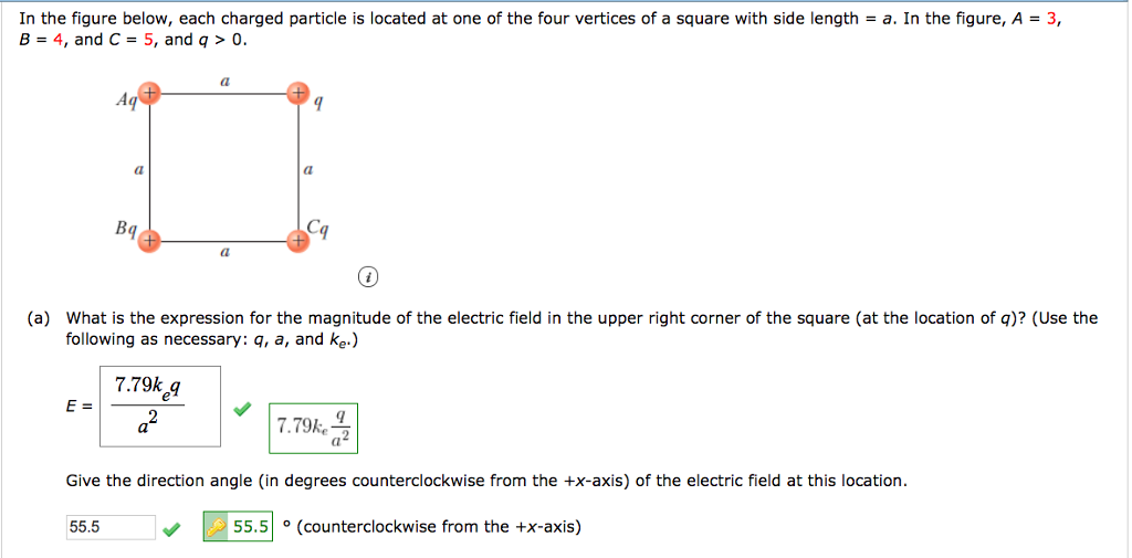 Solved In the figure below, each charged particle is located | Chegg.com