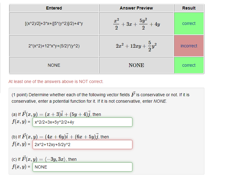 Solved Entered Answer Preview Result | Chegg.com