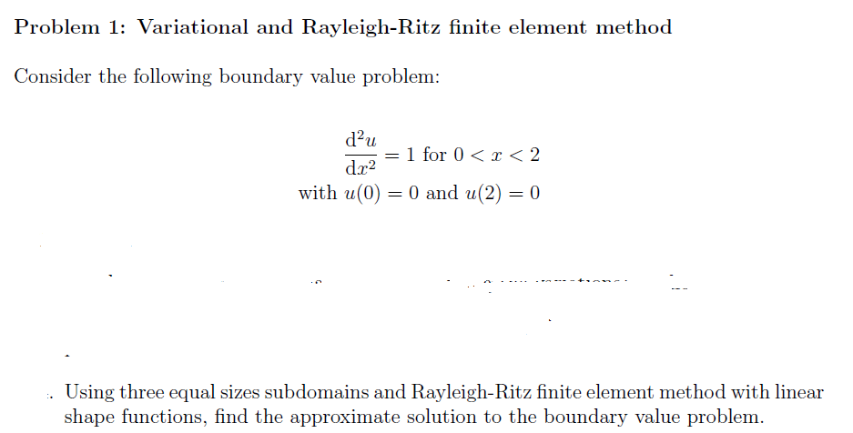 Solved The following problem is variational and | Chegg.com