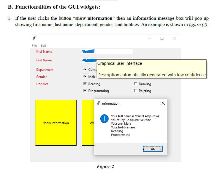 Solved Write A Python Gui Program To Design And Implement An