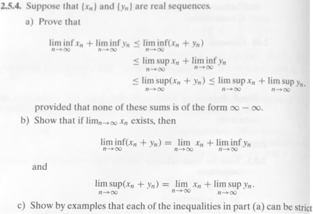 Solved .5.4. Suppose that {xn} and {yn} are real sequences. | Chegg.com