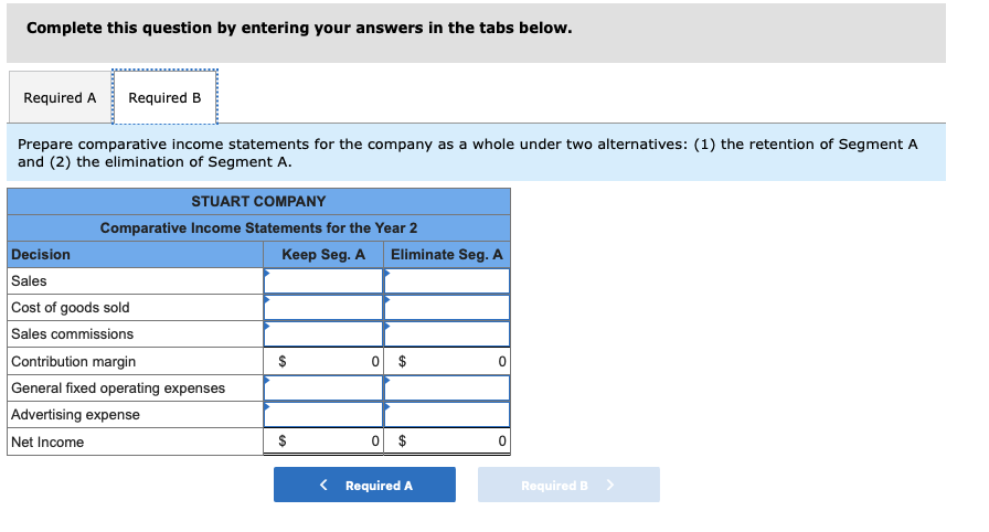Solved Exercise 13-14A (Algo) Segment elimination decision | Chegg.com