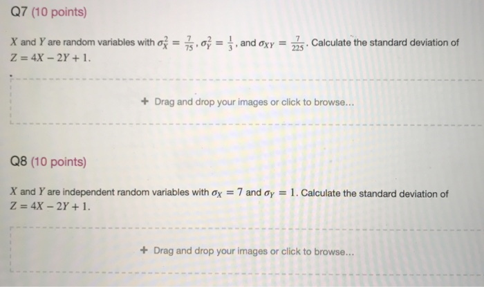 Solved Q7 (10 points) X and Yare random variables with σ-, | Chegg.com
