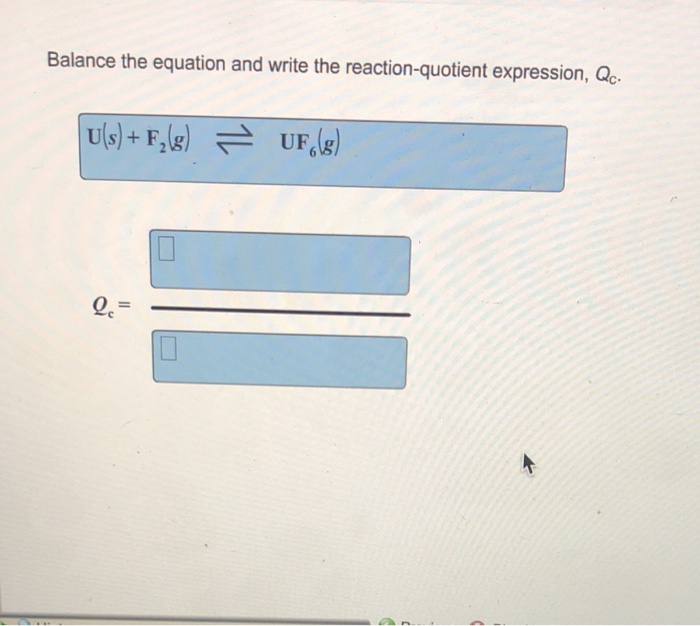 Solved Balance the equation and write the reaction-quotient | Chegg.com