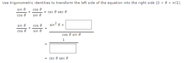 Solved Use trigonometric identities to transform the left | Chegg.com
