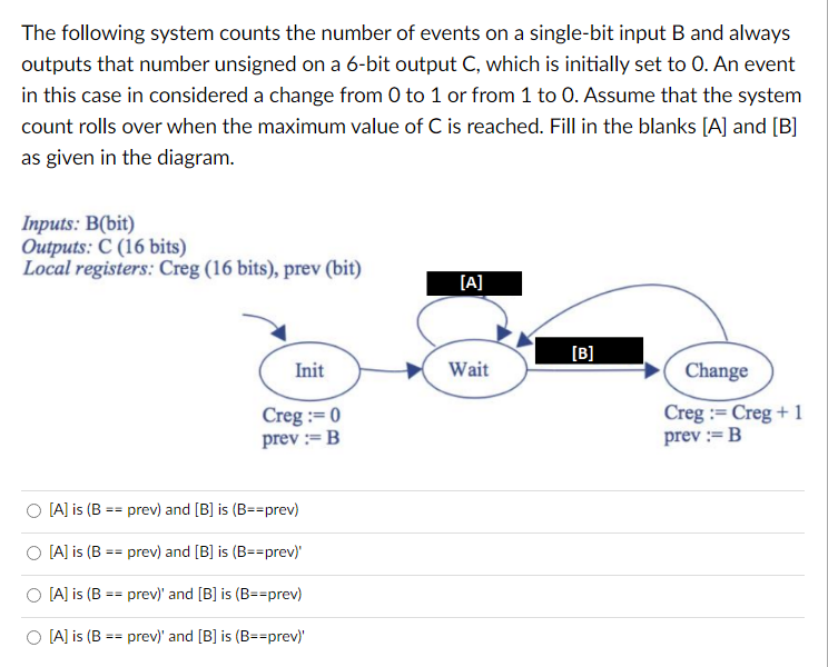 Solved The following system counts the number of events on a | Chegg.com