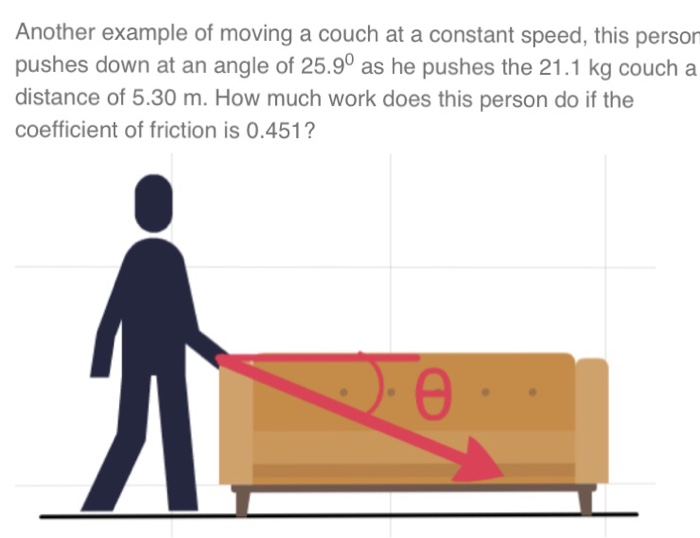 Solved Another example of moving a couch at a constant | Chegg.com