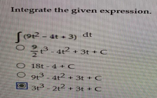 Solved Integrate the given expression. | Chegg.com