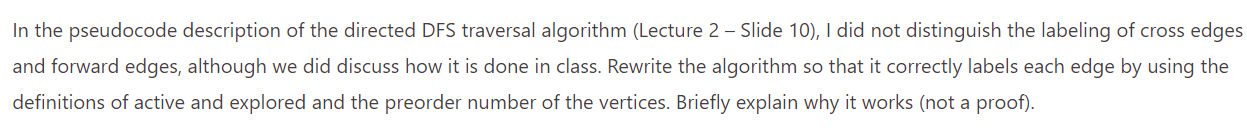 Algorithm DirectedDFS (G,v) : Input: A digraph G and | Chegg.com