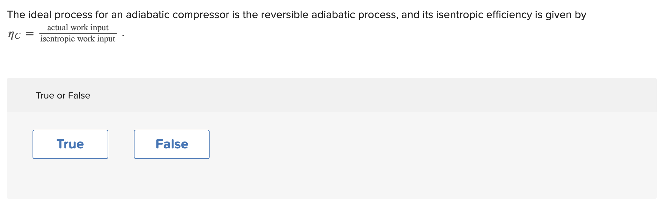 Solved The ideal process for an adiabatic compressor is the | Chegg.com