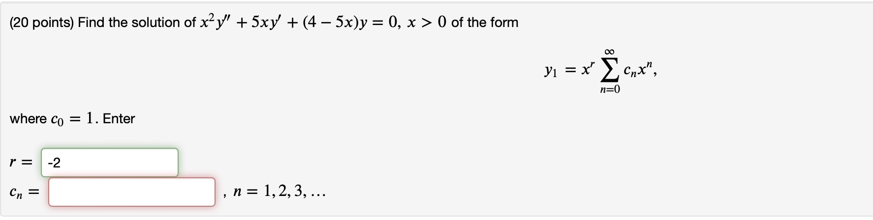 Solved (20 ﻿points) ﻿Find the solution of | Chegg.com