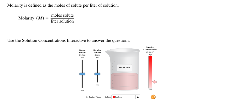 Solved Molarity is defined as the moles of solute per liter | Chegg.com