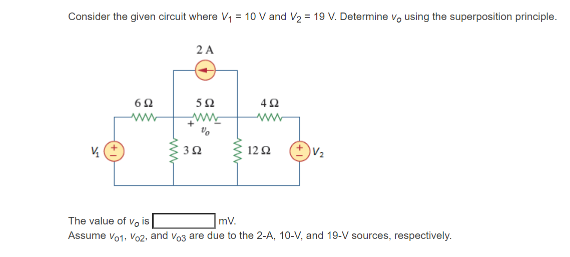 Solved Consider the given circuit where V1 = 10 V and V2 = | Chegg.com