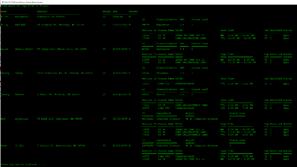 Solved Create a menu-driven program for enrolling students | Chegg.com