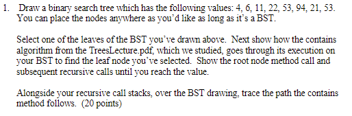 binary search tree java
