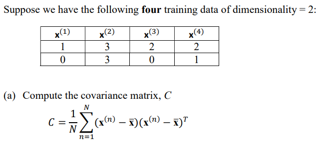 Solved Suppose we have the following four training data of | Chegg.com