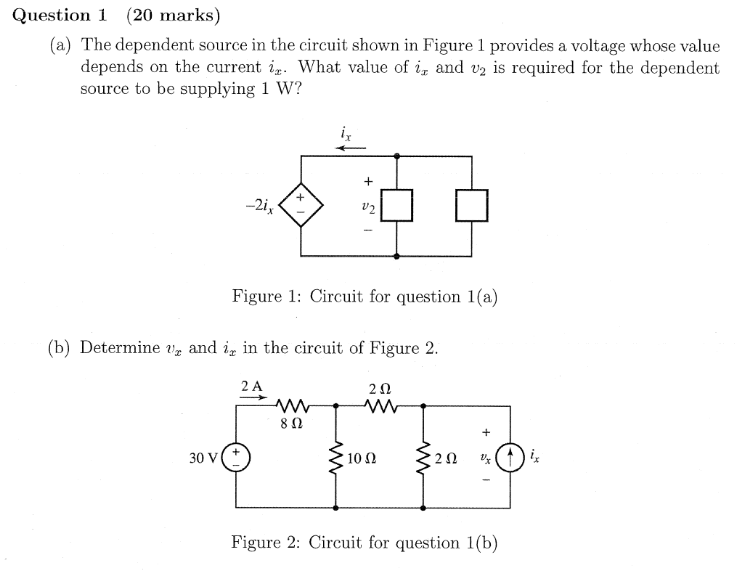 Solved Question 1 (20 marks) (a) The dependent source in the | Chegg.com