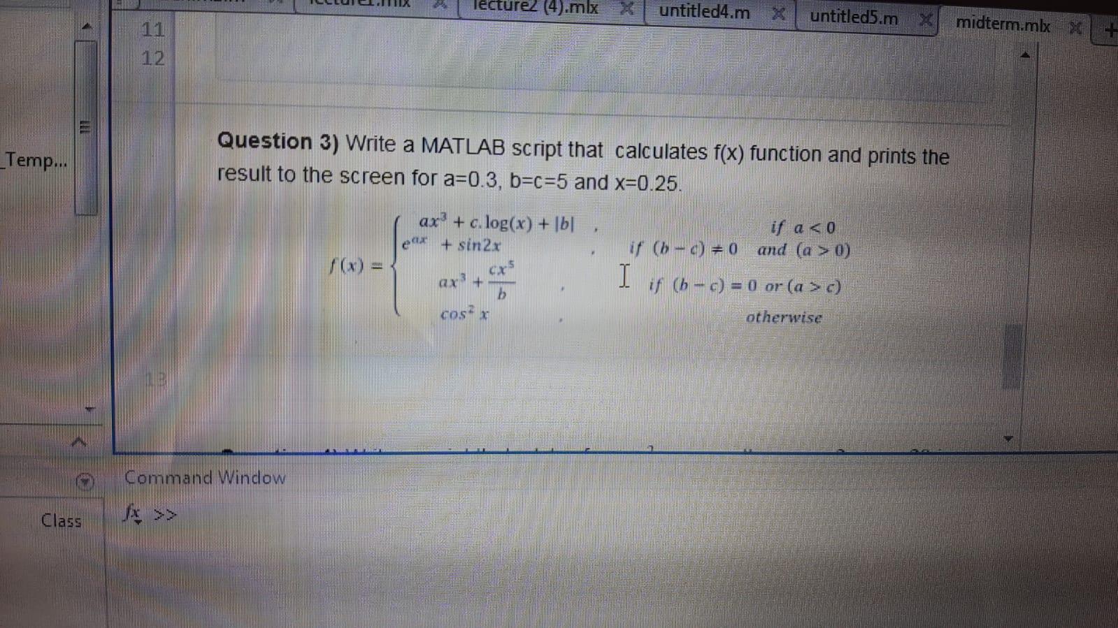 Solved lecture2 (4).mlx X untitled4.m X untitled5.m | Chegg.com