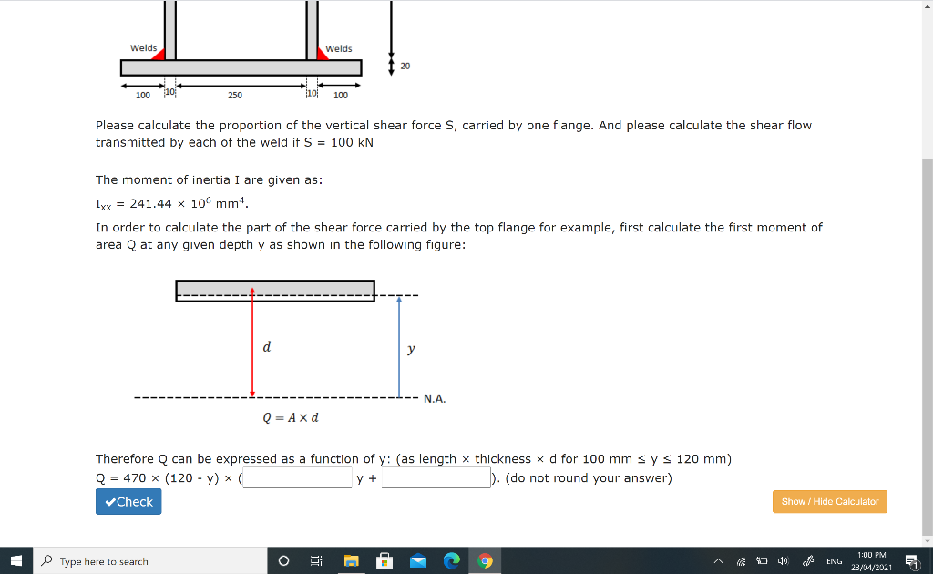 Solved Thin-walled Box Section An close section with | Chegg.com
