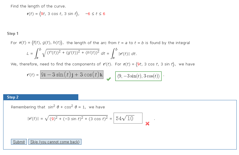 Solved Find the length of the curve. r(t) = (st, 3 cos t, 3 | Chegg.com