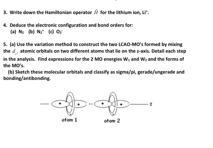 Solved 3. Write down the Hamiltonian operator H for the | Chegg.com