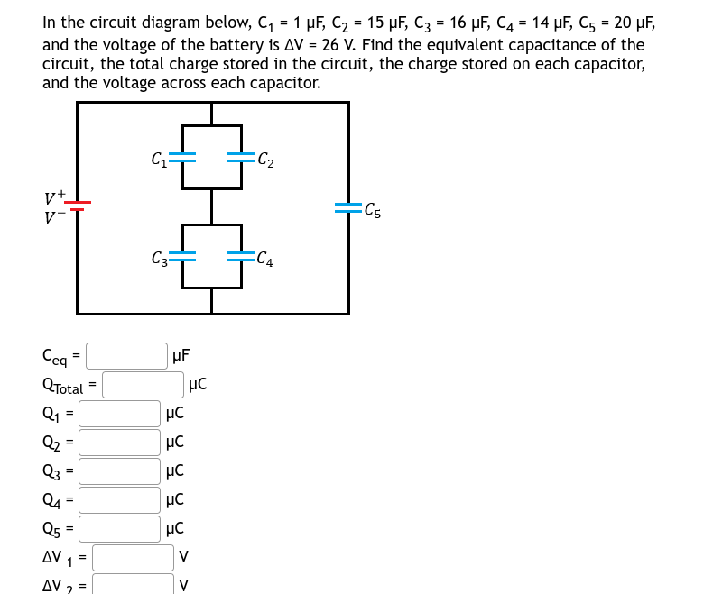 Solved In the circuit diagram below, C1 = 1 pF, C2 = 15 pF, | Chegg.com