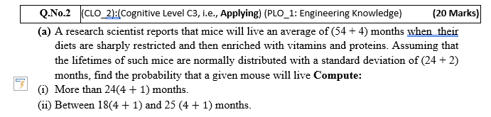 Solved Q.No.2 (CLO_2):(Cognitive Level C3, i.e., Applying) | Chegg.com