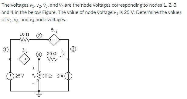 Solved The voltages V1, V2, V3, and 14 are the node voltages | Chegg.com