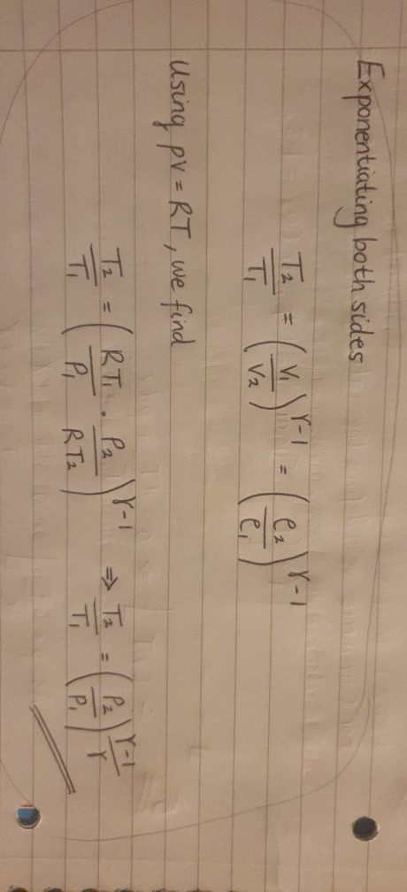Solved Exponentiating both sides Using pv = RT, we find | Chegg.com