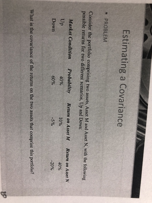 Solved Estimating a Covariance PROBLEM Consider the | Chegg.com