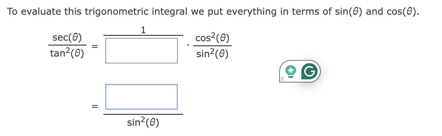Solved To evaluate this trigonometric integral we put | Chegg.com