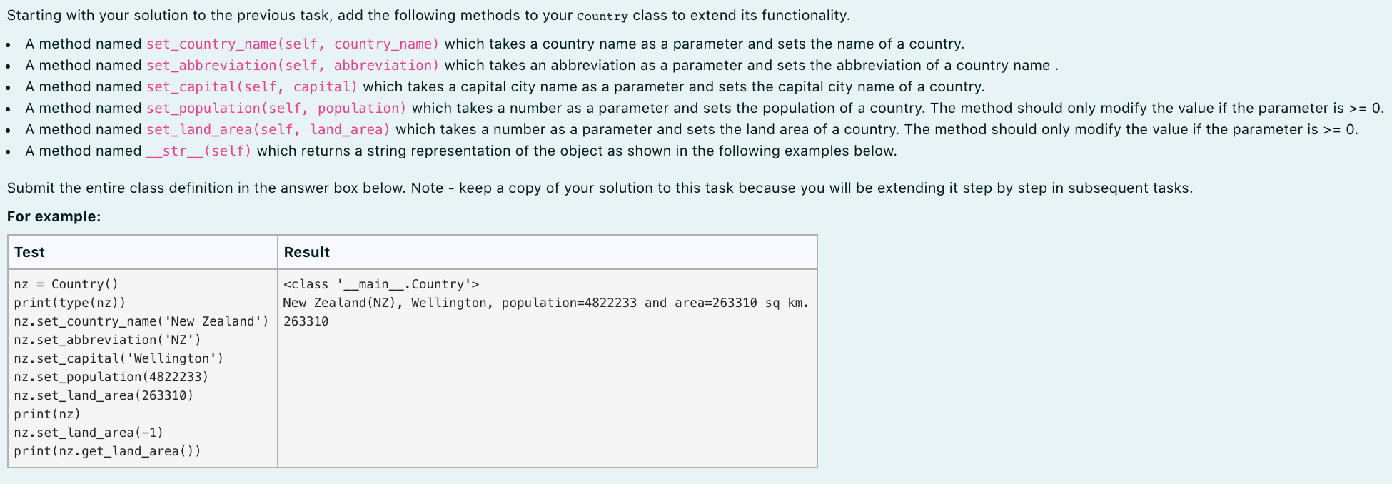 Define a class named Country which represents a | Chegg.com